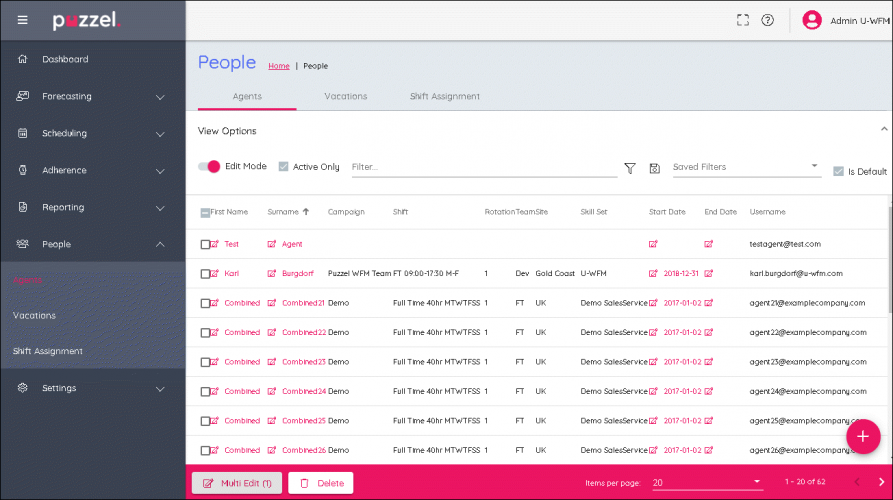 Agent screen multi edit | Puzzel Help Centre